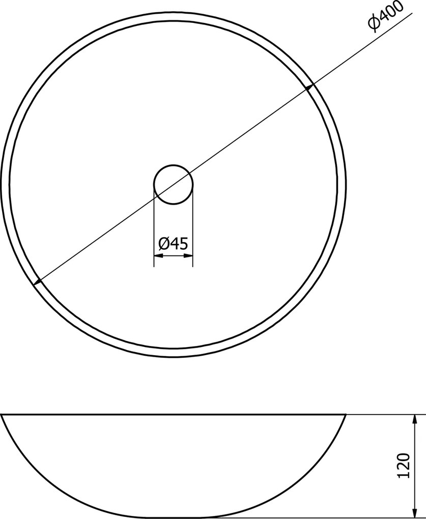 Sapho BLOK průměr 40 cm 2401-34 umyvadlo leštěný bílý mramor