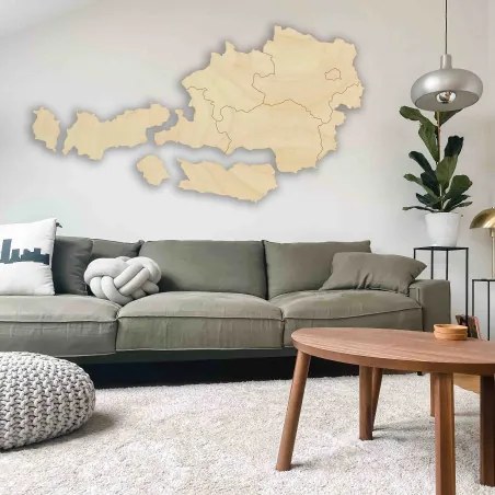 Dřevěná mapa na stěnu Rakousko - 10 ks | SENTOP M008