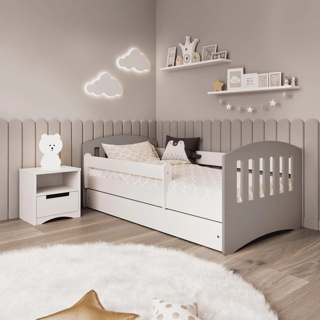 Ourbaby Classic Greyhead postel + úložný prostor 160x80 cm bílá