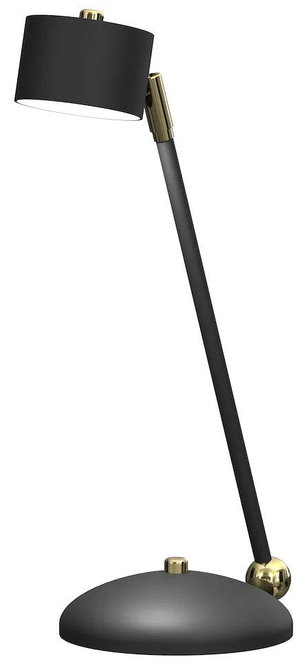 Stolní lampa Arena, 1x černé kovové stínítko, b/g