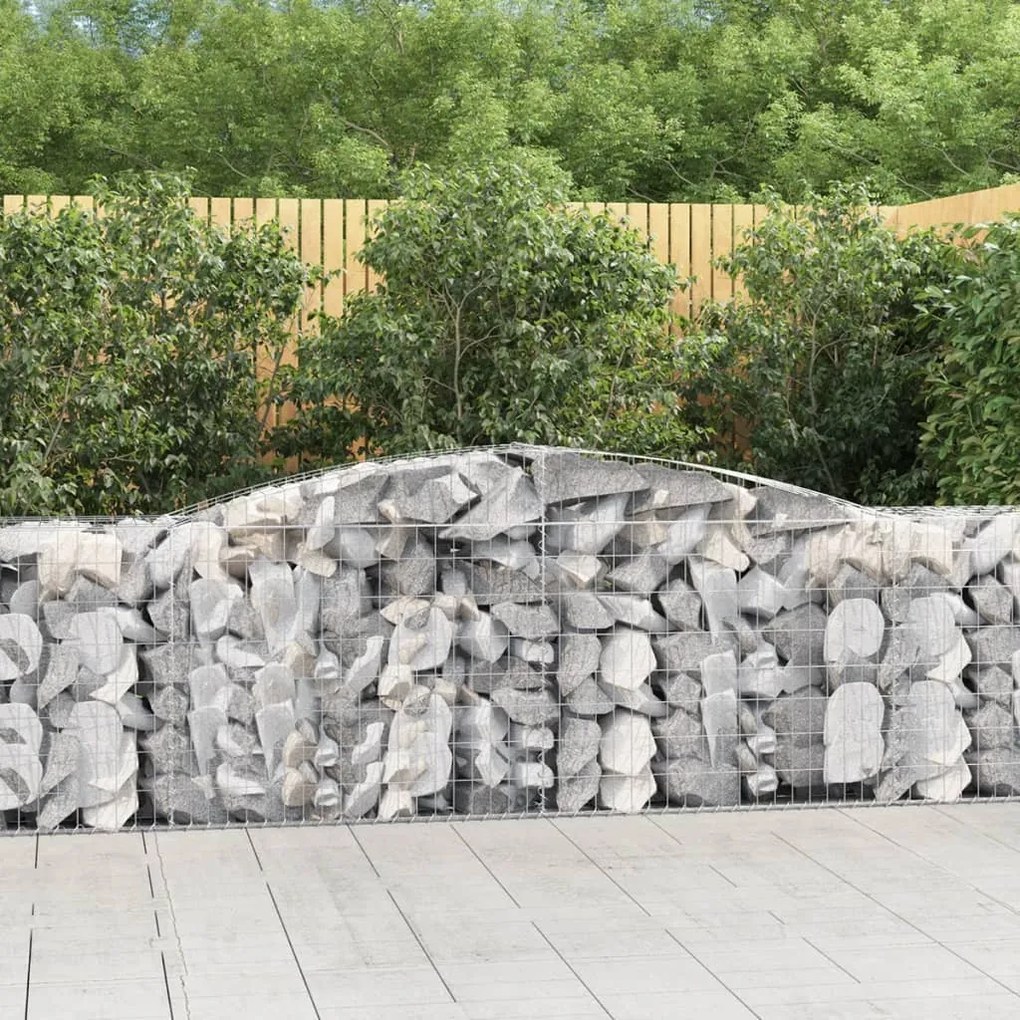 Klenuté gabionové koše 15ks 400x50x80/100 cm pozinkované železo 3146992
