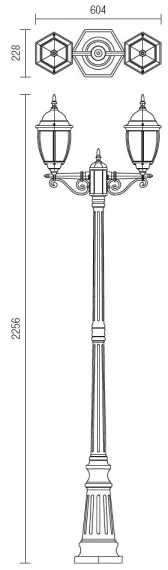 Redo 9609 - Venkovní lampa SEVILLA 2xE27/42W/230V IP44 zlatá/patina