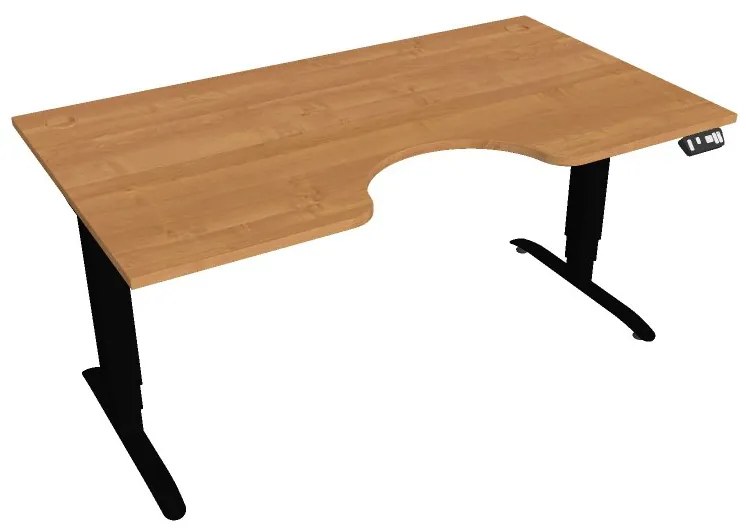 Hobis Motion Elektr. nastavitelný stůl 160x90 s pamětí - HOBIS ERGO MOTION MSE 3M 1600 Dekor stolové desky: olše, Barva kovové podnože: černá