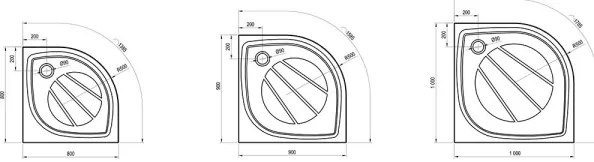 Ravak XA237701010 - Sprchová vanička čtvrtkruhová ELIPSO 90x90 cm bílá