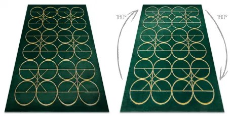 koberec EMERALD výhradní 1010 glamour, stylový kruhovýy lahvově zelená / velikost 120x170 cm | krásné koberce cz