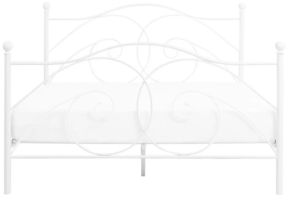 Manželská postel 140 cm DIROU (s roštem) (bílá). 1022655