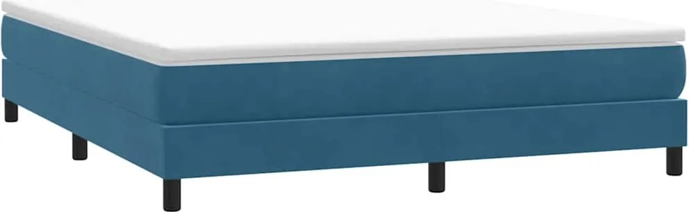 Postel Box Spring bez matrace Dark Blue 180x220 cm samet 3315889