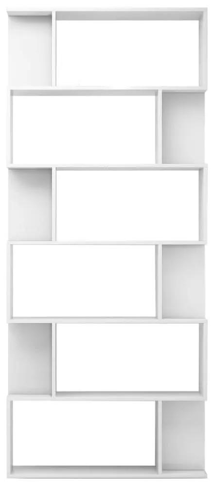 Petromila Knihovna/zástěna bílá vysoký lesk 80 x 24 x 192 cm