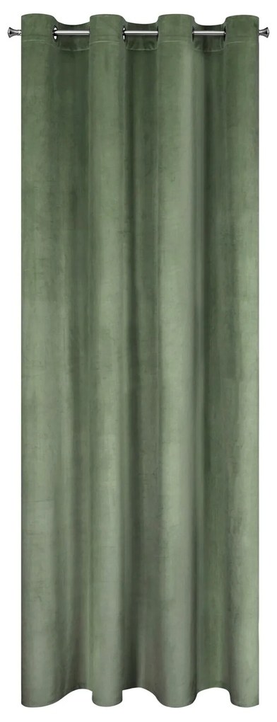 ZATEMŇOVACÍ ZÁVĚS NA KROUŽCÍCH ROSA 140X250 CM OLIVOVÁ