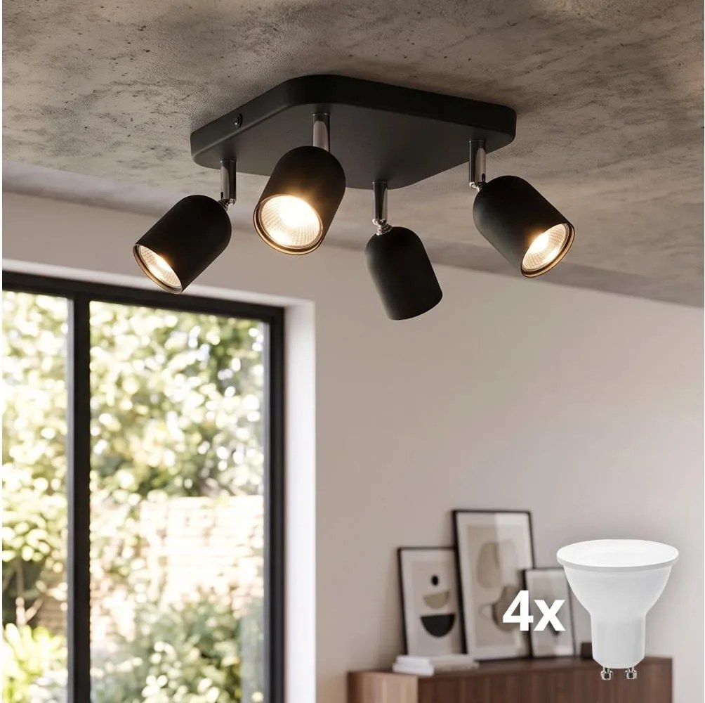 LED Bodové svítidlo TOP 4xGU10/10W/230V černá