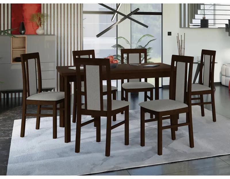 Rozkládací stůl se 6 židlemi - AL34, Barva dřeva: olše, Potah: Hygge D20