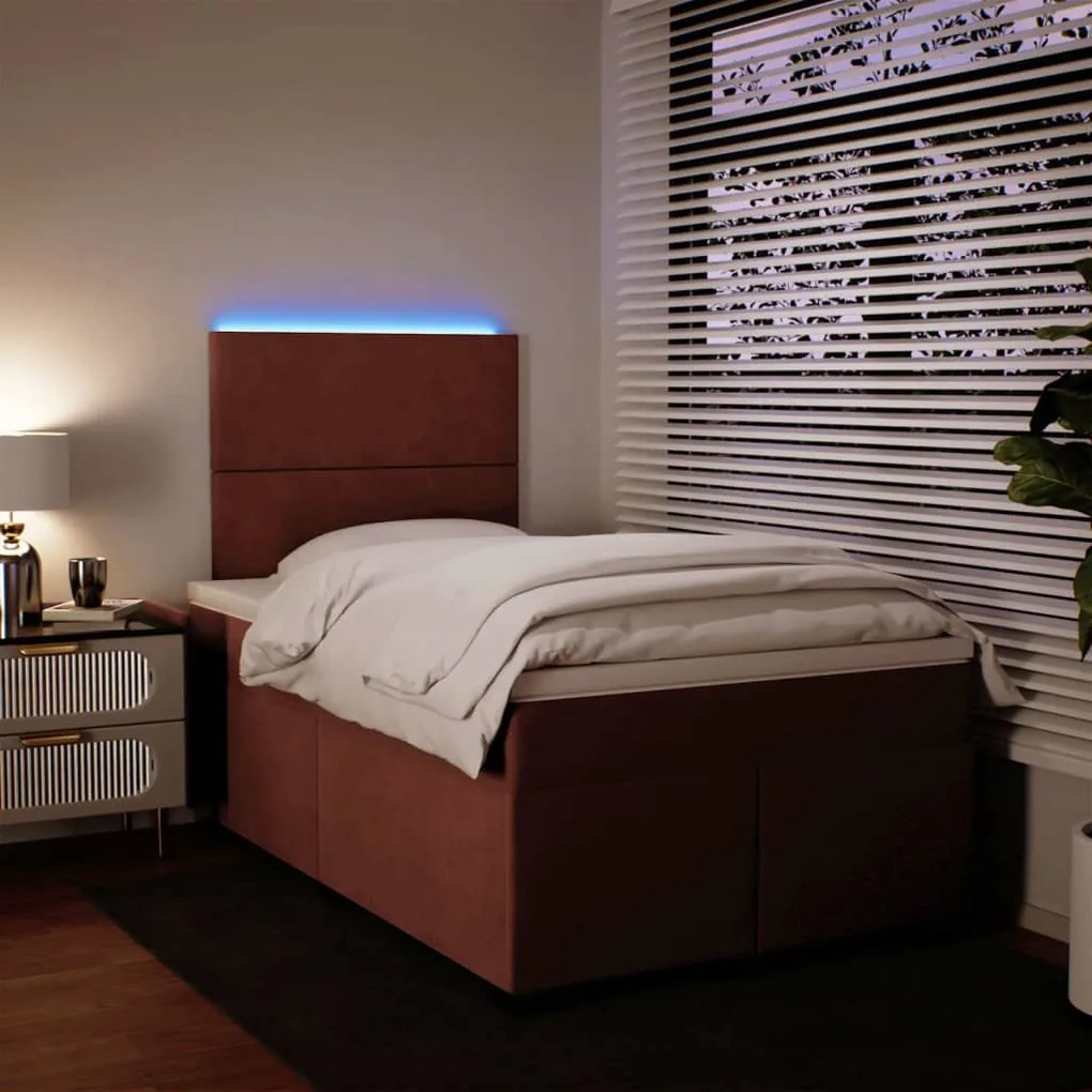 Box spring postel s matrací růžová 120 x 200 cm samet 3293181