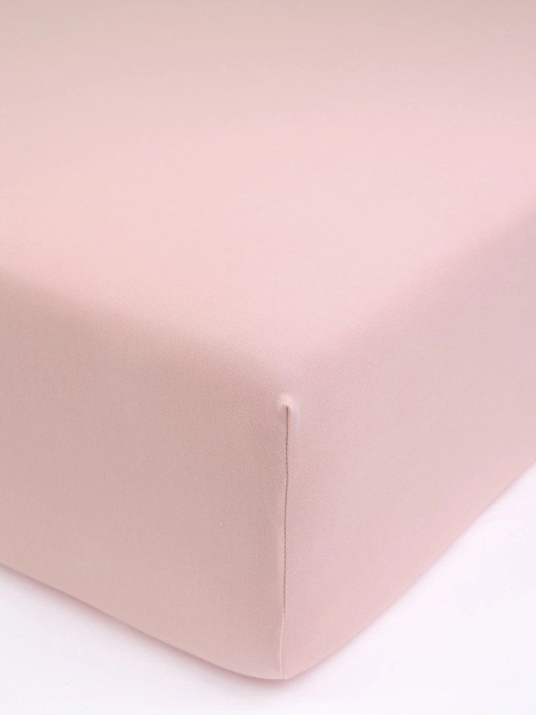 MK Lůžkoviny Jersey prostěradlo s elastanem Deluxe 90 × 200 cm – starorůžové