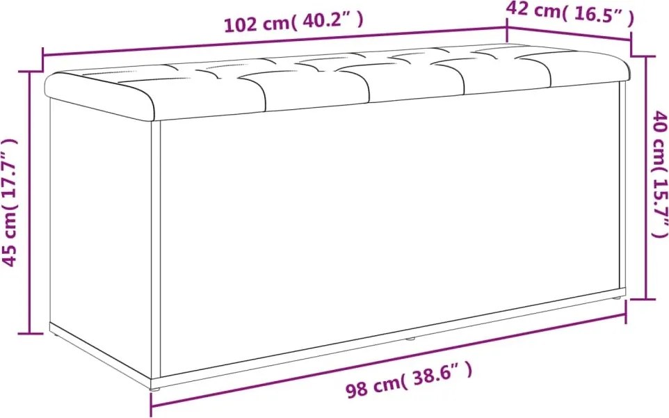 vidaXL Úložná lavice 102 x 42 x 45 cm kompozitní dřevo [835055] Barva: Betonová šedá