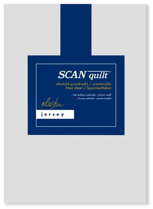 SCANquilt napínací prostěradlo JERSEY ELASTIC LYCRA světle šedá výška matrace do 30 cm 100 x 220 cm