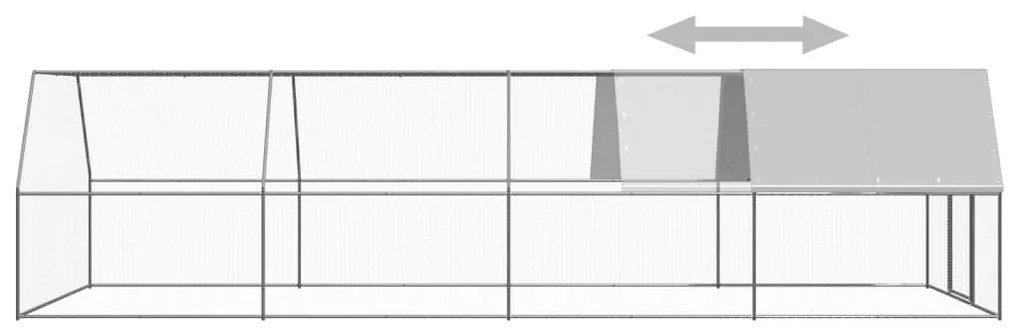 vidaXL Marketos Venkovní klec pro kuřata 3 x 8 x 2 m pozinkovaná ocel