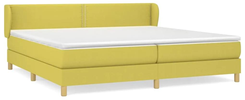 vidaXL Box spring postel s matrací zelená 200x200 cm textil