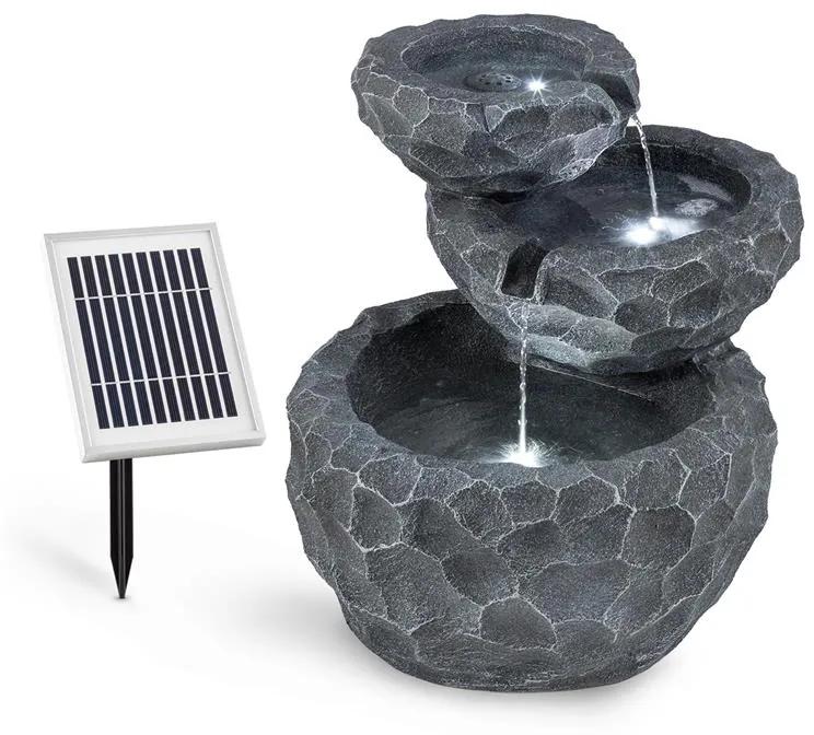 Murach, solární kaskádová fontána, akumulátorový provoz, 2 W, solární panel, 3x LED