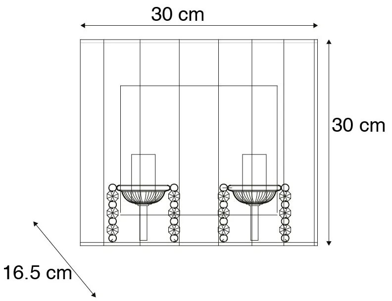 Sada 2 nástěnných lamp chrom s černým stínítkem - Ann-Kathrin 2