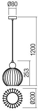 Závěsné svítidlo Redo Plumen 2067, 200 mm, měděné