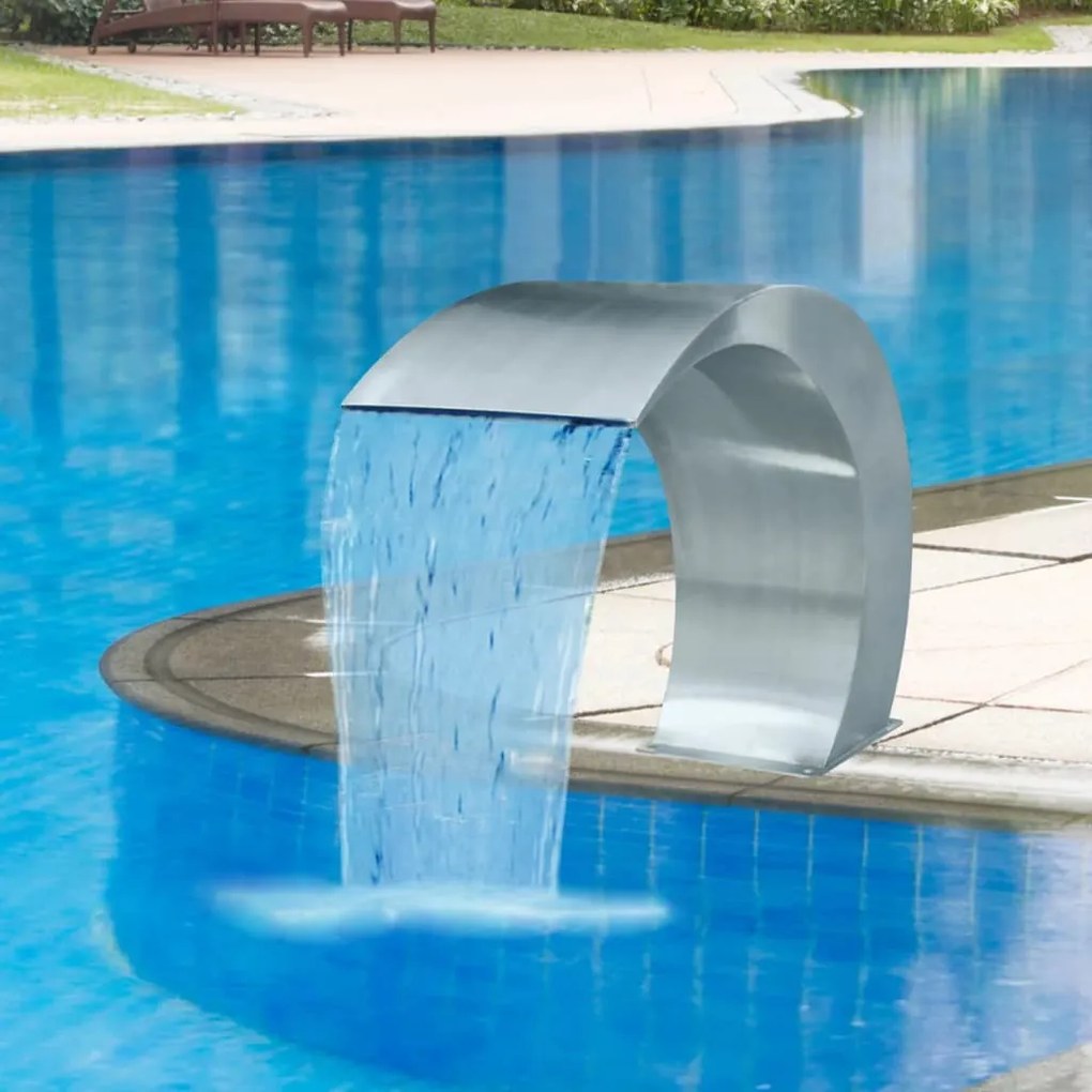41685 vidaXL Zahradní vodopád bazénová fontána z nerezové oceli 45x30x60 cm