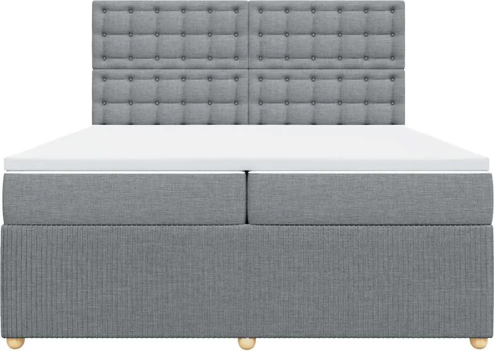 Box spring postel s matrací světle šedá 200 x 200 cm textil 3294477