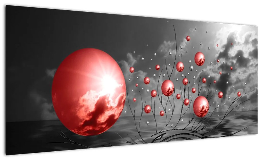 Obraz červených koulí (100x40 cm), 40 dalších rozměrů