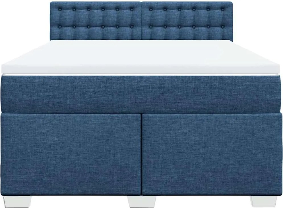 Box spring postel s matrací modrá 140x190 cm textil 3288203
