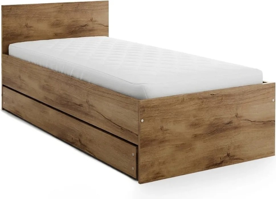 Postel ELISA 90 x 200 cm, dub artisan Matrace: Matrace Sommera 18 cm, Rošt: Bez roštu