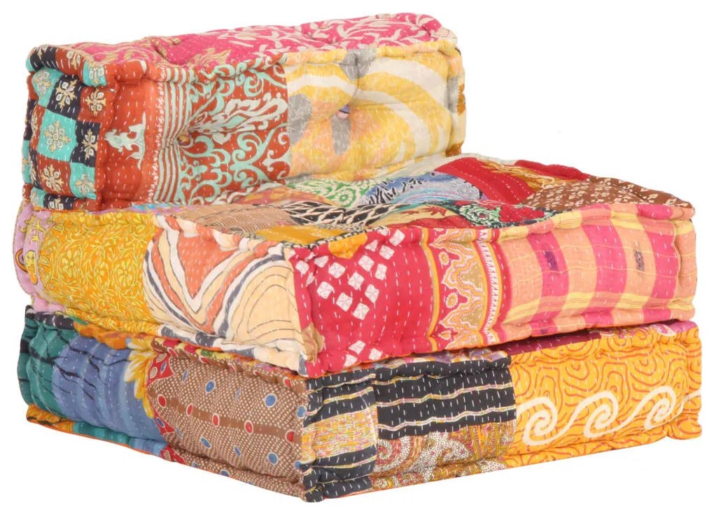 vidaXL Marketos Modulární pouf patchwork textil