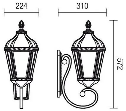Redo 9656 - Venkovní nástěnná lampa ESSEN 1xE27/70W/230V IP44 hnědá/patina