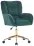 Aosom Výškově nastavitelná otočná židle, sametová látka a zlaté nohy, ergonomický design, do kanceláře, ložnice, 62x64x88-97 cm, slonovinová