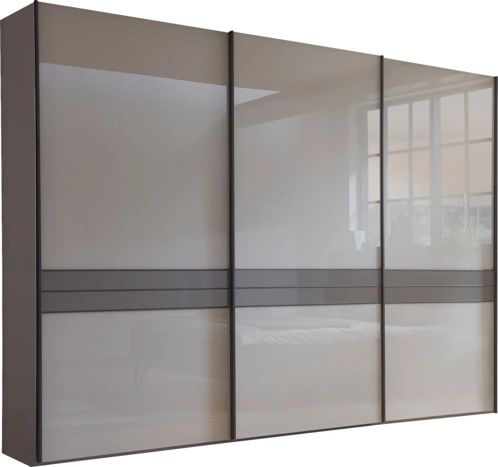 XXXLutz SKŘÍŇ S POSUVNÝMI DVEŘMI, hnědá, šedá, 300/217/67 cm Dieter Knoll - Šatní skříně - 000442028602