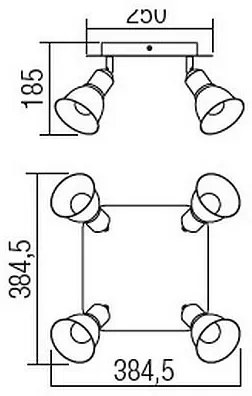 Redo 04-466 - Bodové svítidlo OLAF 4xE14/12W/230V