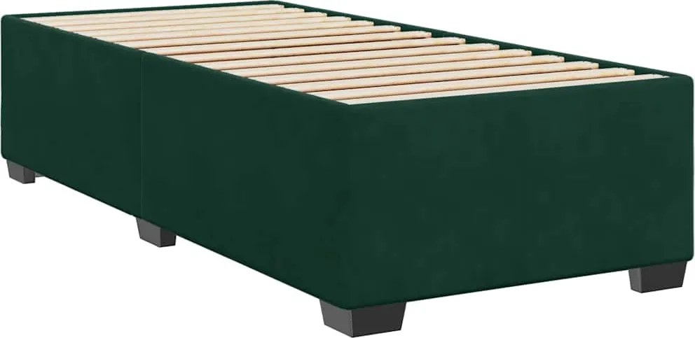 Box spring postel s matrací tmavě zelená 100x200 cm samet 3290843