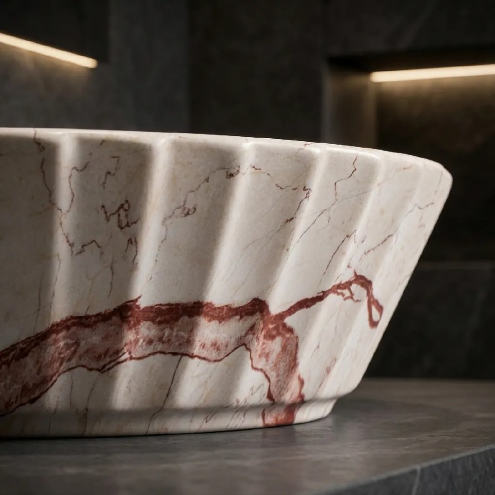 Rea Samanta Zen, umyvadlo na desku 500×380×135 mm, béžová imitace kamene matná, REA-U3532