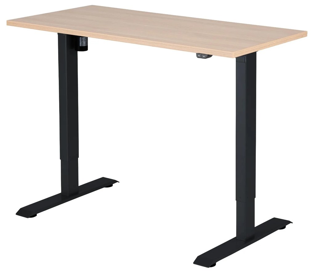 Polohovací stůl Liftor 2segmentové nohy černé,   deska 1180 x 600 x 25 mm světle hnědá