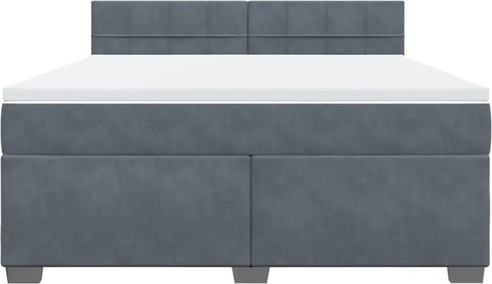 Box spring postel s matrací tmavě šedá 180x200 cm samet 3288679