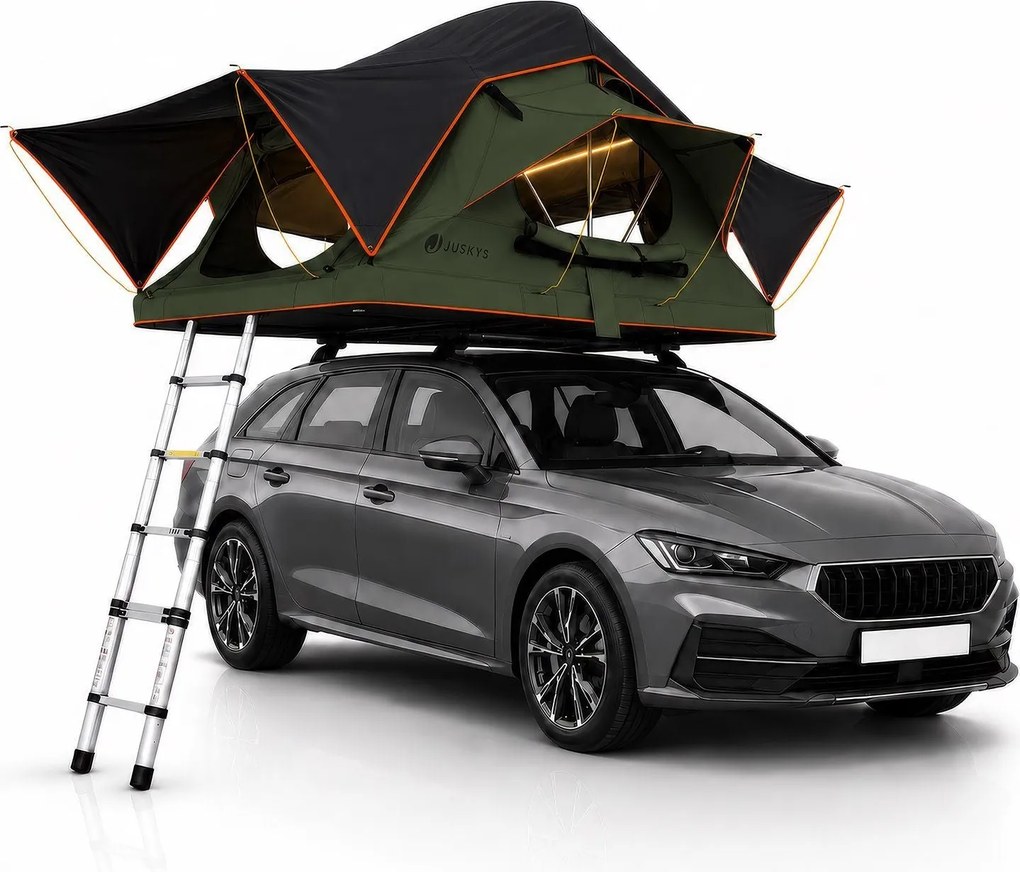 Juskys Autostan Lago pro 2–3 osoby Barva: černá / šedá, Velikost: 140 × 240 cm