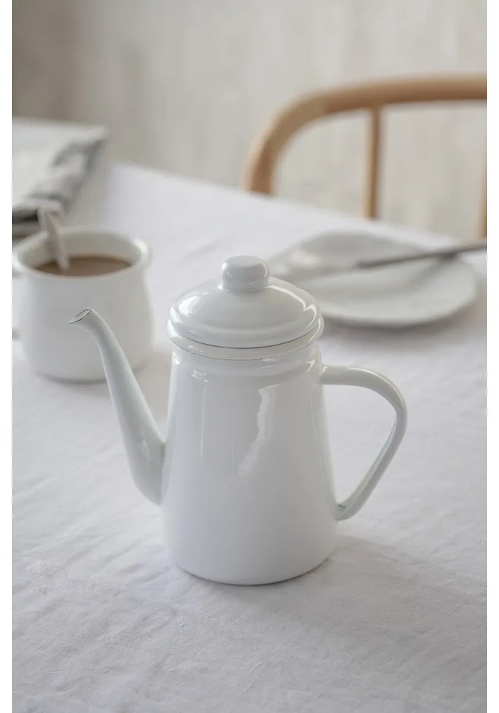 Smaltovaná konvička Coffee Pot Warm White 1,1 l Garden Trading
