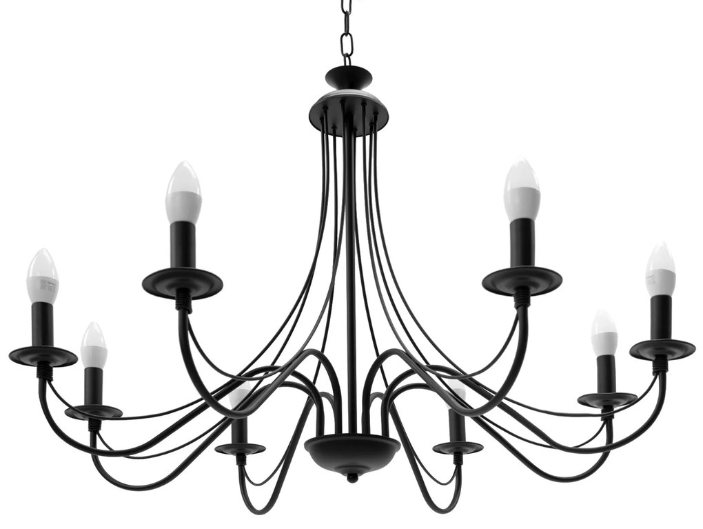 Toolight - Závěsné svítidlo 8xE14 60W APP210-3CPR, černá, OSW-08147