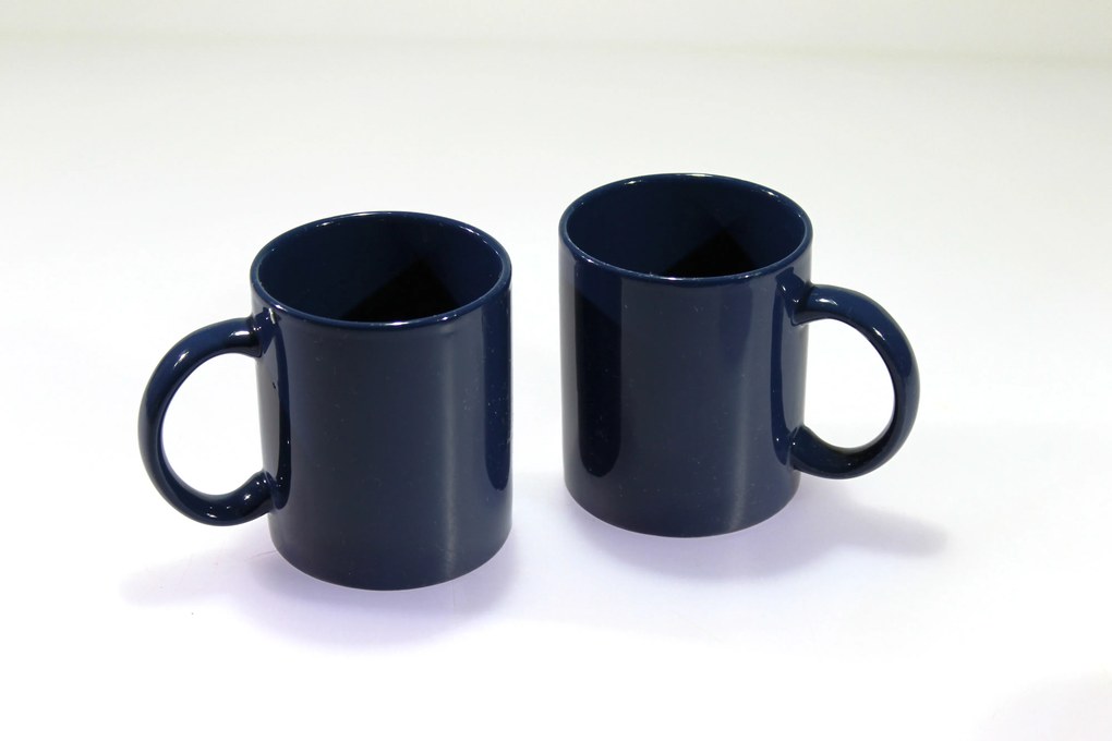 BDK-GLASS Keramické hrnky 250ml tmavě modré - 1+1 ZDARMA