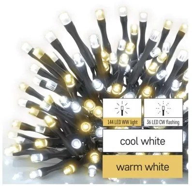 LED vánoční řetěz Blick s časovačem 18 m teplá/studená bílá
