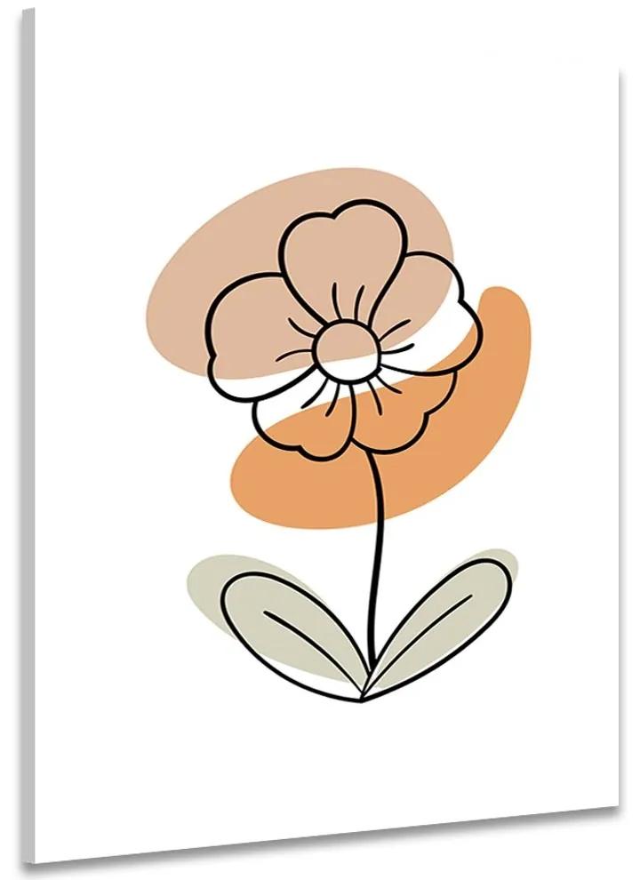 Obraz minimalistický květ na bílém pozadí No4 - 40x60