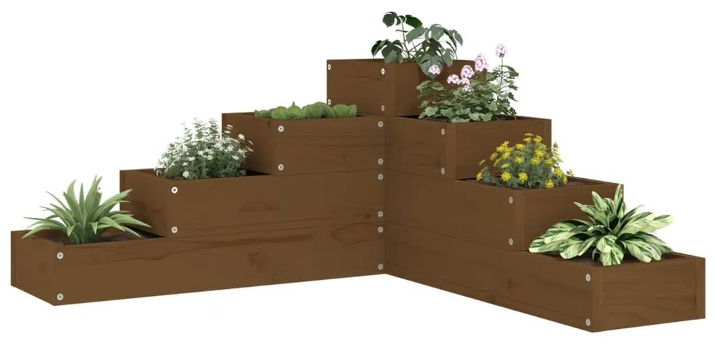 Zahradní truhlík 4patrový 80,5x79x36 cm medově hnědý borovice,  825320