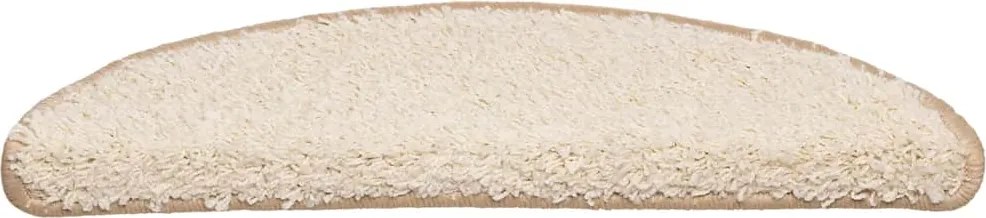 Schodové rohože 30 ks 56 x 17 x 3 cm krémové, půlkulaté 3365803