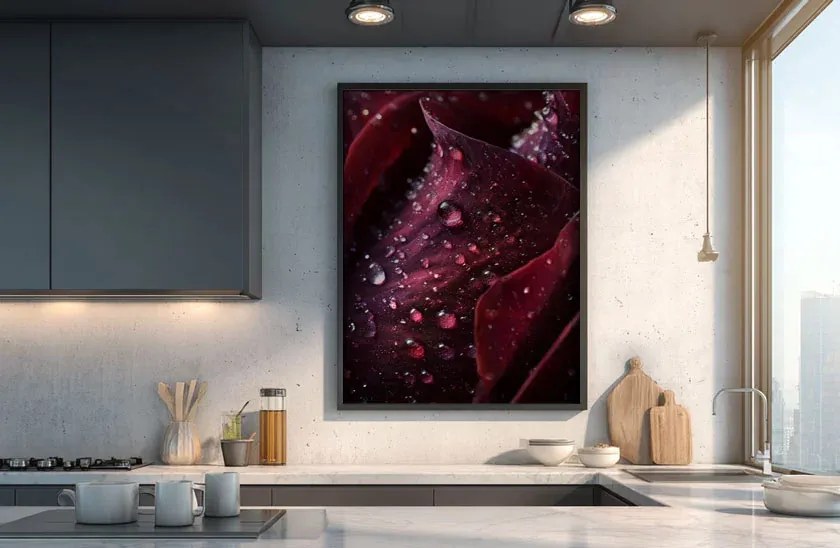 Kapky vášně - obraz - Detail růže s kapkami vody 61 - A4 – 210 × 297 mm - 159 Kč