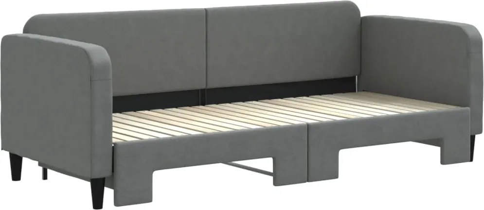 Válenda s přistýlkou tmavě šedá 80 x 200 cm textil 3196812