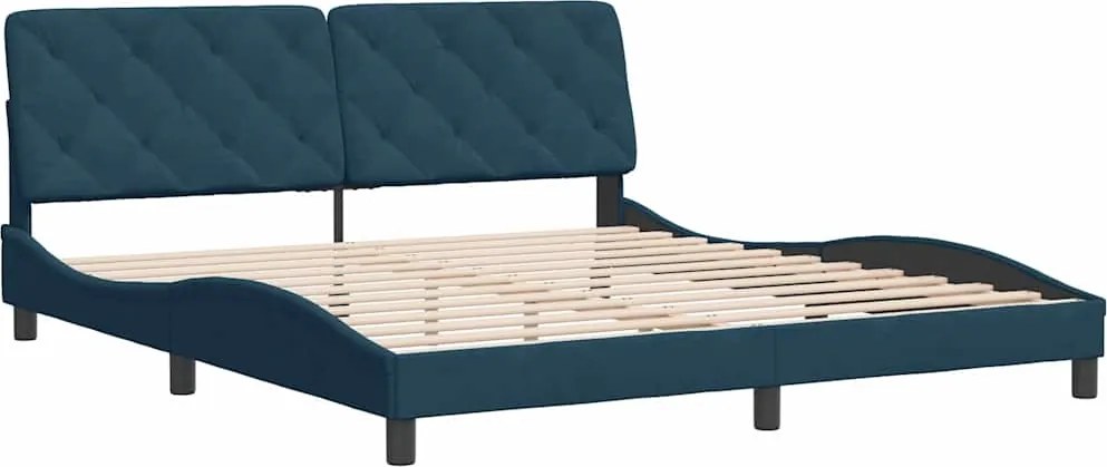 Rám postele bez matrace tmavě modrý 180x200 cm samet 3207939
