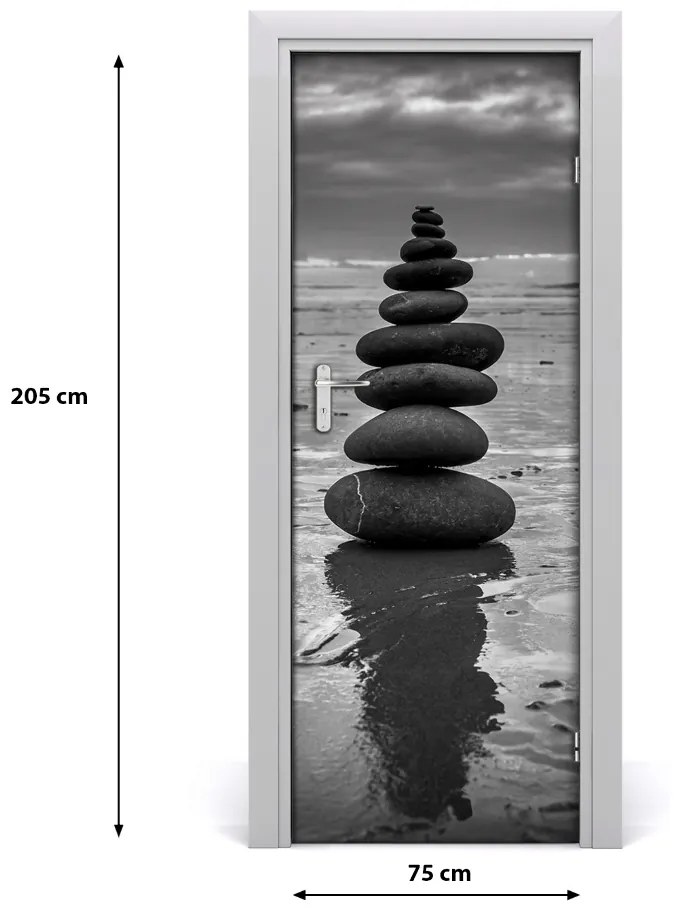 Fototapeta na dveře kameny na pláži 75x205 cm